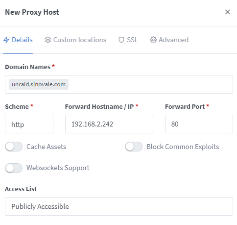 UNRAID安装配置nginx proxy manager反向代理 - 嘉睿博客